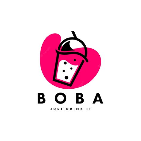 Boba Drink Logo Template Vector Premium Vector