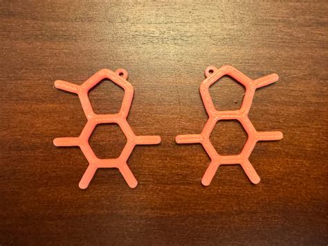 Caffeine Molecular Structure Earrings By Jesse Makerworld