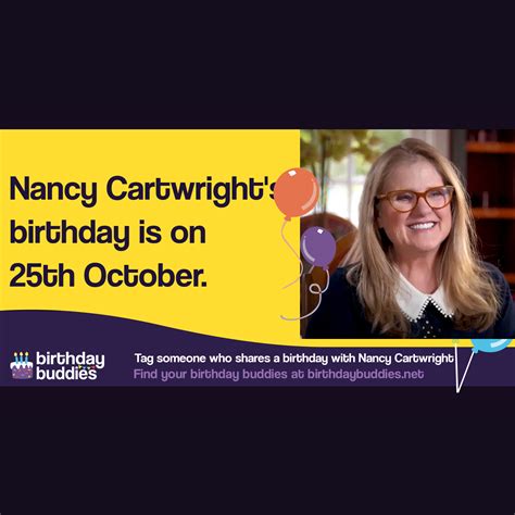 Nancy Cartwrights Birthday Is 25th October 1957