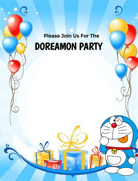 Create Free Doraemon And Ts Invitation Card Online For Doraemon