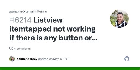 Listview Itemtapped Not Working If There Is Any Button Or Any Event