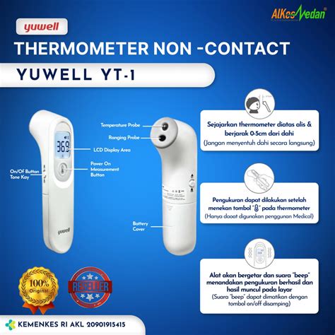 Jual Thermometer Infrared Dahi Yuwell Yt 1c Dan Yt 1 Termometer Non Contact Yuwell Shopee