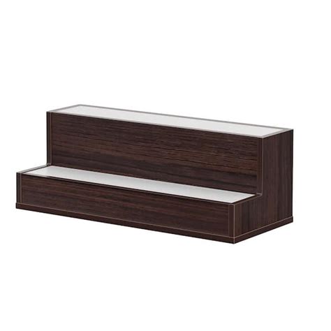 Funkol 20 In Wood Led Lighted 2 Tier Wine Glass Rack Bar Display Shelf With App And Remote