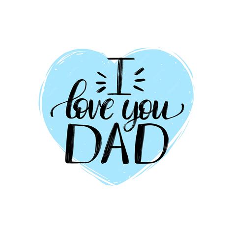 Ich Liebe Dich Papa Vektor Kalligrafische Inschrift Für Grußkarte