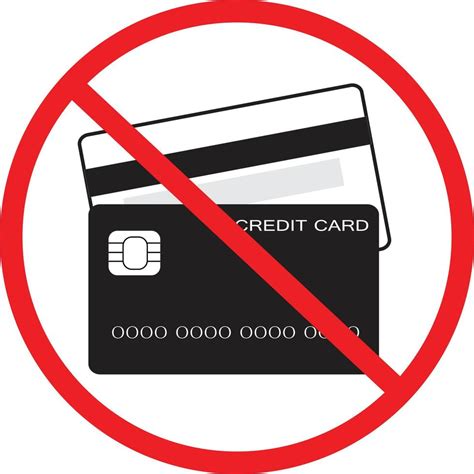 No Credit Card On White Background Red Prohibition Sign Stop Symbol