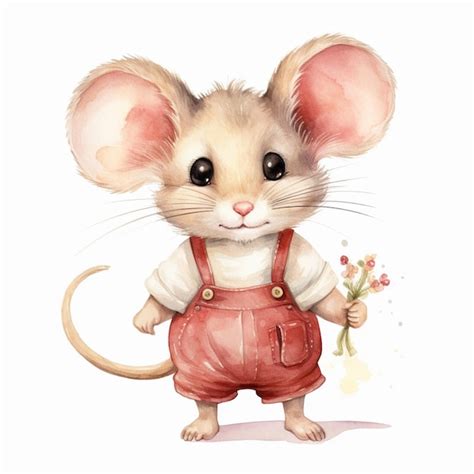 Premium Ai Image There Is A Small Mouse With A Flower In Its Hand