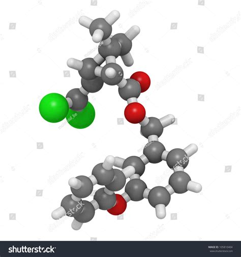 Permethrin Insecticide Molecule Chemical Structure Permethrin Stock