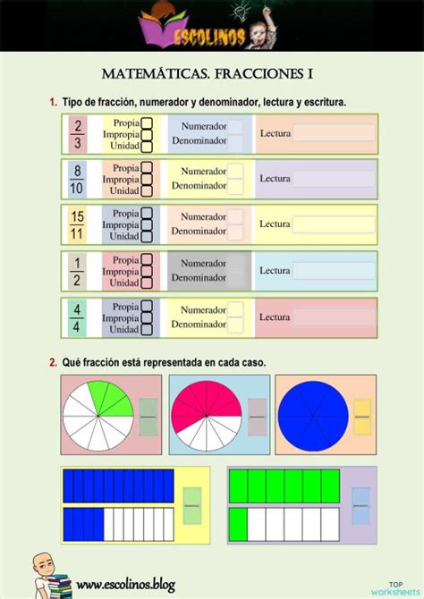 Fracciones Ficha Interactiva Topworksheets
