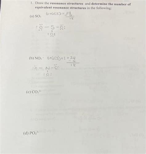 Solved 1 Draw The Resonance Structures And Determine The
