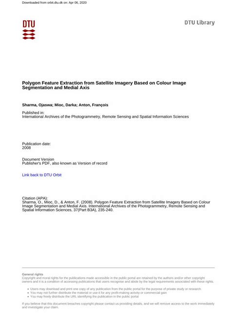 Pdf Polygon Feature Extraction From Satellite Imagery Based On