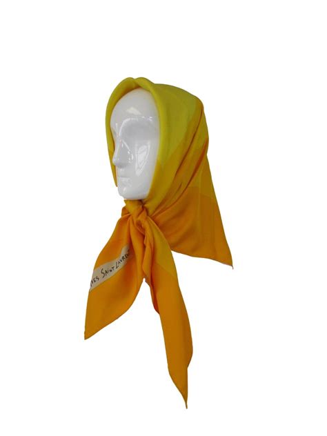Ysl Yellow Radiant Square Burst Silk Scarf At 1stdibs