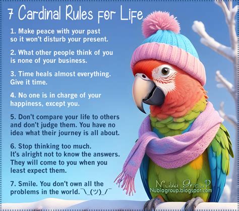 Nubia Group E Cards 7 Cardinal Rules For Life