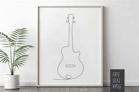 One Line Art Guitar Vector Art Graphic By Graphics Studio Zone