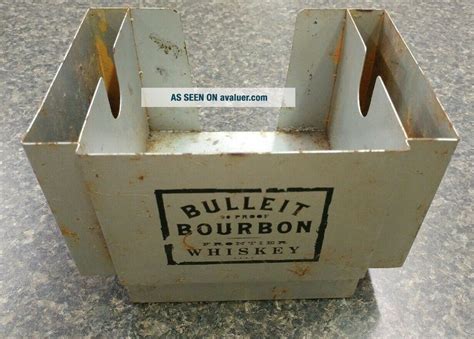 Vintage Bulleit Bourbon Whiskey Napkin Straw Bar Cady Holder Metal Bar 1446344