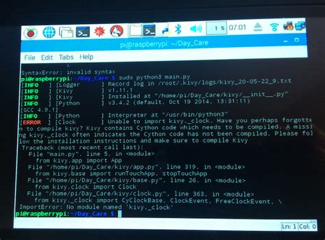 Possible Installation Raspberry Pi3 And Kivy Can Not Find Import App