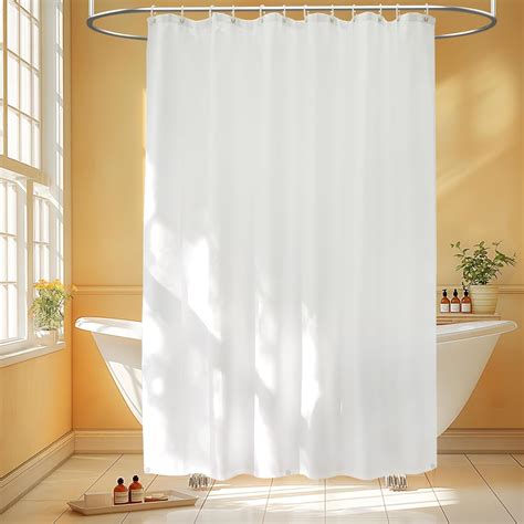 Seenus Waterproof Fabric Long Shower Curtain Liner 80 Inch