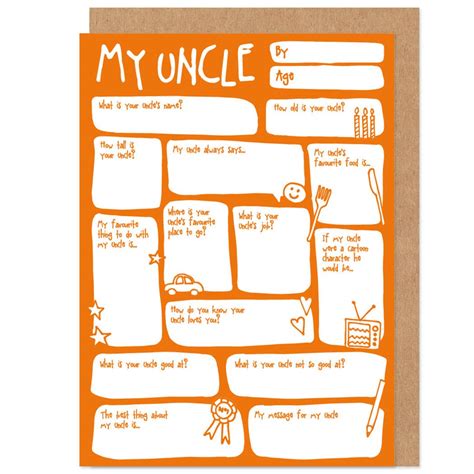 Personalised Uncle Fill In The Blanks Greetings Card Cards To You