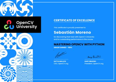 Opencv Mocv Certificate Opencv