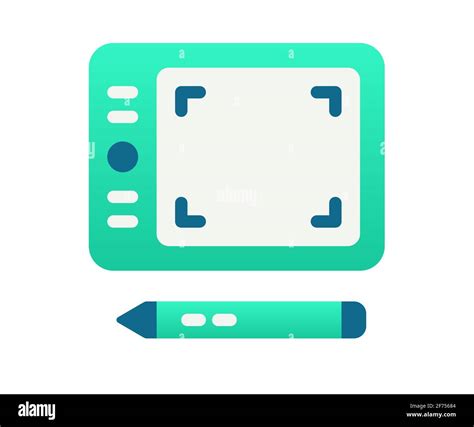 Tablet Drawing Pen Single Isolated Icon With Gradient Style Vector