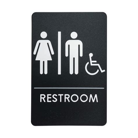 Mens Womens Restroom Sign For Handicap Accessible Restroom Ada