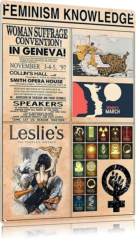 Feminism Knowledge Metal Tin Signs Feminism Infographic