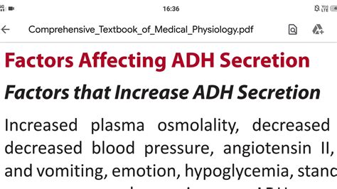Physiology Factors Affecting Adh Secretion Youtube