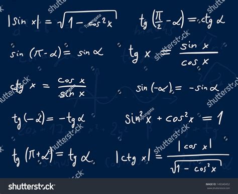 Hand Written Doodle Illustration Trigonometric Functions Stock