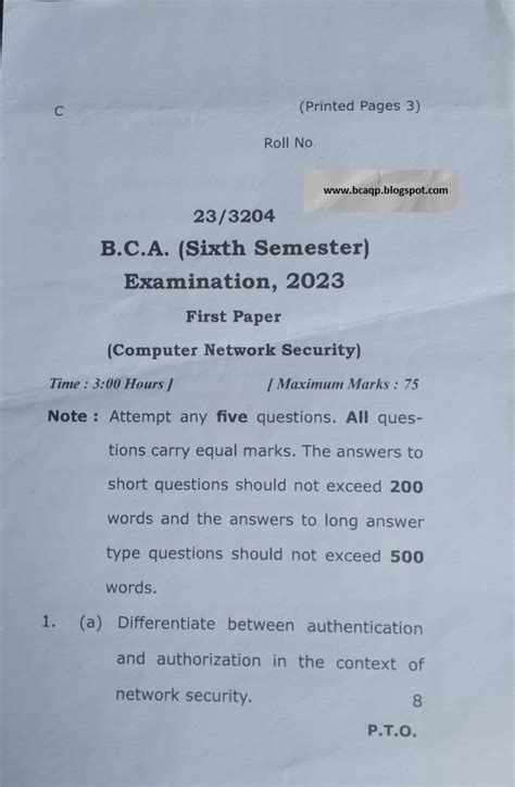 Mgkvp Bca Vi Sem Question Papers 2023