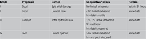 Roper Hall Classification Of The Severity Of Ocular Burns Download Table