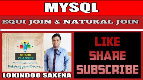 Equi Join And Natural Join Youtube