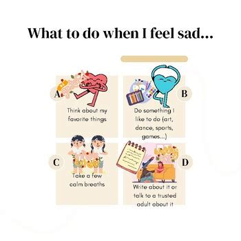 What To Do When I Feel Sad Poster By Education By Lesa N Meg Tpt