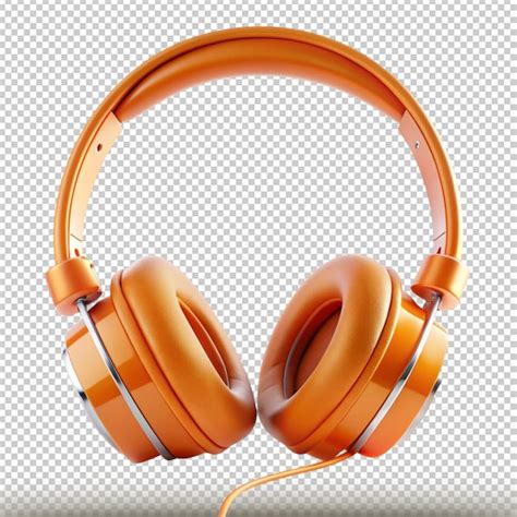 A Pair Of Orange Headphones With A White Background Premium Ai