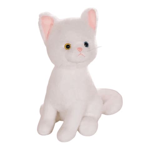 40cm Realistic White Cat Plush Toy World Of Plushies