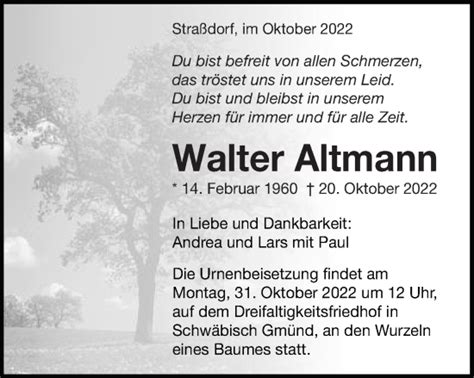 Traueranzeigen Von Walter Altmann Ostalbtrauer