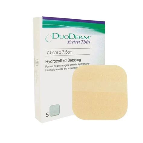 Duoderm Extra Thin Hydrocolloid Dressing 75cm X 75cm X5 Easymeds