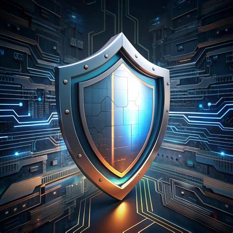 3d Shield Digital Security Technology In The Future Era Premium Ai