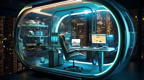 Premium Photo Futuristic Workstation