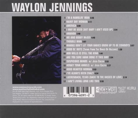 Waylon Jennings Live From Austin Tx 01 04 1989 Cd Jpc De