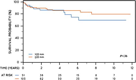 Kaplan Meier Curve For Overall Survival Of 156 Uncomplicated Type B