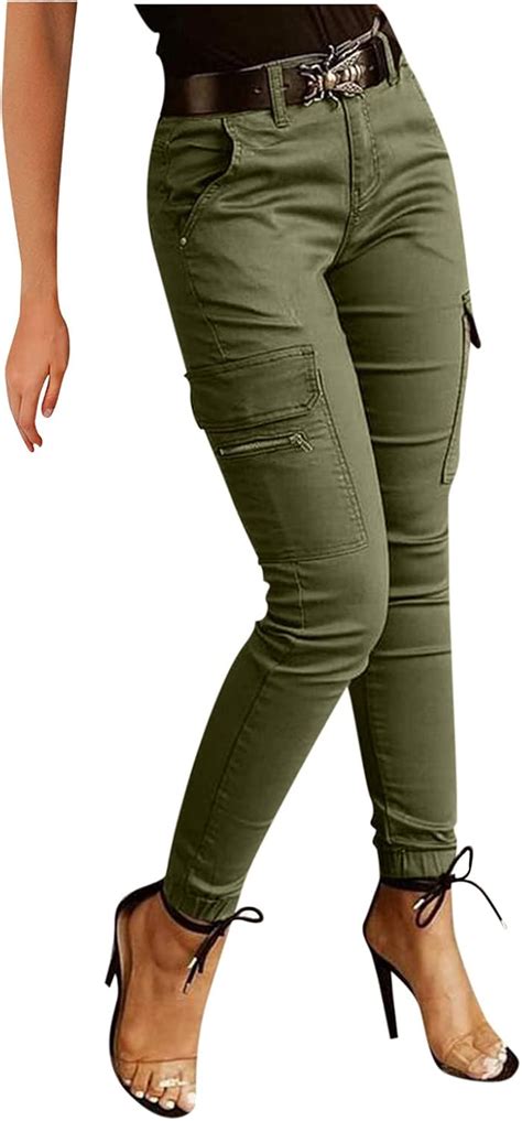 Cargohose Damen Stretchcargo Hose Damen Skinnychino Hose Damen Lang Mit Taschen Freizeithose