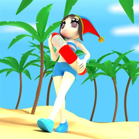 Pomni At The Beach By Argos90 On Deviantart