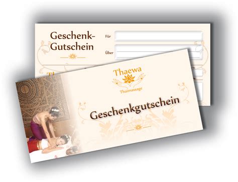 Gutscheine Thaewa Thaimassage Köln