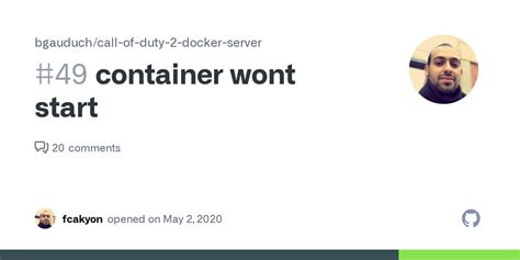 Container Wont Start · Issue 49 · Bgauduchcall Of Duty 2 Docker Server · Github