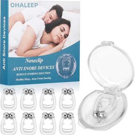 防打鼾裝置打鼾器附可調式磁鐵矽膠鼻夾止鼾有效緩解打鼾打鼾解決方案舒適安靜的睡眠白色m 健康與家庭