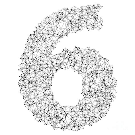 Number 6 Network Black And White Digital Art By Frank Ramspott Fine