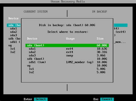 Mapping Source Disk To Target Disk Veeam Agent For Linux User Guide