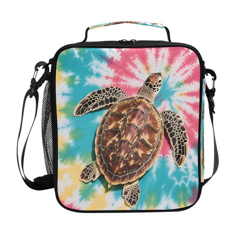Alaza Turtle Tie Dye Lunch Box Insulated Lunch Bag Reusable Thermal