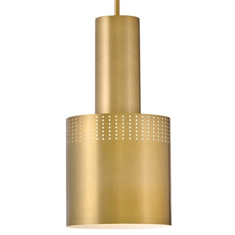 Lark Casey Lacquered Brass Modern Contemporary Cylinder Led Small Hanging Pendant Light 83687lcb