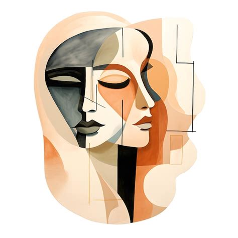 Premium Ai Image A Graphic Design Of One Head With Two Faces Overlapping At The Middle The