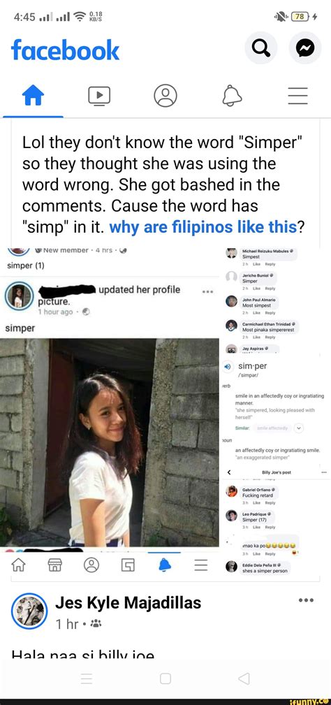 Lol They Dont Know The Word Simper So They Thought She Was Using The Word Wrong She Got